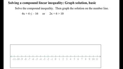 Solving a compound linear inequality: Graph solution, basic - MediaSpace@WCSU
