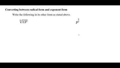 Converting between radical form and exponent form - MediaSpace@WCSU