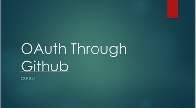 CSE 341 - Oauth Through Github - BYU-Idaho