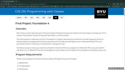 CSE 210 : Final Project - BYU-Idaho