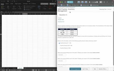 SCM 361 - Inventory Management Practice Problem 3 Discount Model - BYU-Idaho