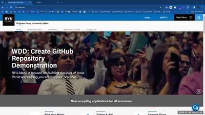Create a GitHub Repository - In GitHub - BYU-Idaho