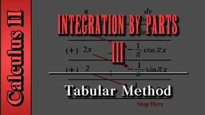 Calculus II: Integration By Parts (Level 3 of 6) | Tabular Method, Escalante's Method - BYU-Idaho