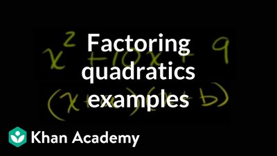 More examples of factoring quadratics with a leading coefficient of 1 ...