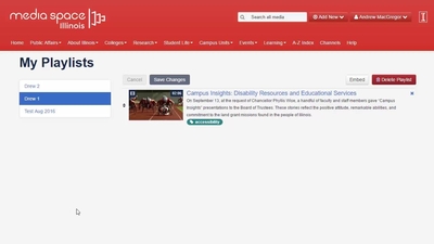 Creating and Using Playlists in MediaSpace - Students - Illinois Media Space