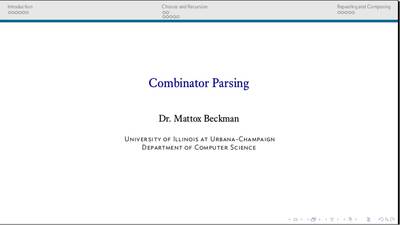 Combinator Parsing - Illinois Media Space