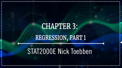 Chapter 3 - Regression Part 1 - University of Georgia Online Learning
