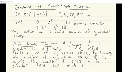 ECS 120 5a:5 corollary of Myhill-Nerode Theorem we use and its proof - University of California ...