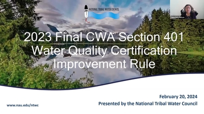 NTWC's Webinar on the Final 2023 CWA Section 401 Water Quality Certification Improvement Rule ...