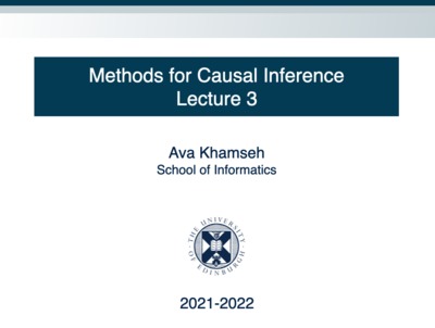 Methods for Causal Inference Lecture 3 - Media Hopper Create