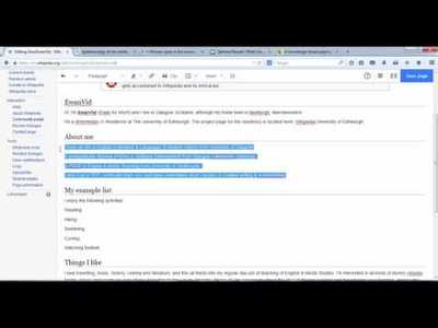 Editing Wikipedia using Visual Editor: Part 1.3 Adding bullet points - Media Hopper Create