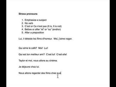 Stress pronouns in French - Liberty University