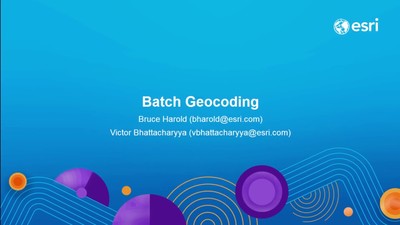 Batch Geocoding with ArcGIS - Esri Videos: GIS, Events, ArcGIS Products & Industries