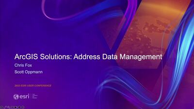 ArcGIS Solutions: Address Data Management - Esri Videos: GIS, Events, ArcGIS Products & Industries