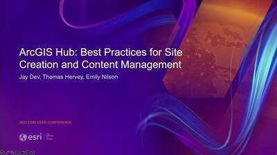 ArcGIS Hub: Best Practices for Site Creation and Content Management - Esri Videos: GIS, Events ...