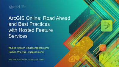 ArcGIS Online: Road Ahead and Best Practices with Hosted Feature Services - Esri Videos: GIS ...