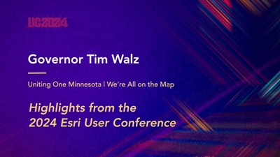 Governor Tim Walz | We’re All on the Map (Highlights from Esri UC 2024) - Esri Videos: GIS ...