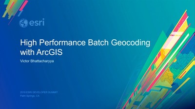 High-Performance Batch Geocoding with ArcGIS - Esri Videos: GIS, Events, ArcGIS Products ...