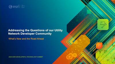 Addressing the Questions of our Utility Network Developer Community - Esri Videos: GIS, Events ...