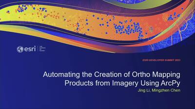 Automating the Creation of Ortho Mapping Products from Imagery Using ArcPy - Esri Videos: GIS ...