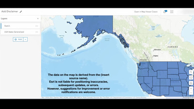 Add a Disclaimer Using a Sketch Layer in ArcGIS Online Map Viewer - Esri Videos: GIS, Events ...