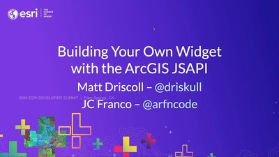 Building Your own Widget - ArcGIS API for JavaScript - Esri Videos: GIS, Events, ArcGIS Products ...