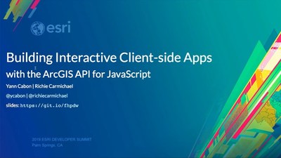 Building Interactive Client-Side Apps with the ArcGIS API for JavaScript - Esri Videos: GIS ...