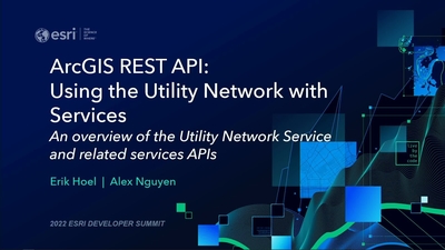 ArcGIS REST API: An Overview of the Utility Network Service and Related Services APIs - Esri ...