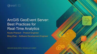 ArcGIS GeoEvent: Best Practices for Real-Time Analytics - Esri Videos: GIS, Events, ArcGIS ...