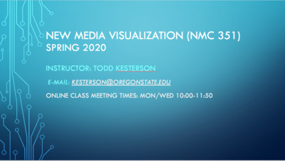 Sp20 NMC 351 class lecture wk5 day1 (4/27 ) - OSU MediaSpace