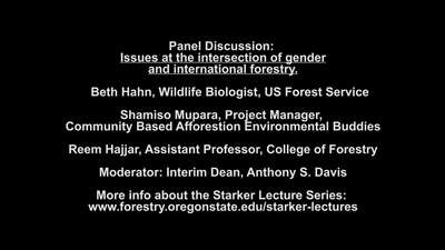 2020 Starker Lecture Series: Panel Discussion - OSU MediaSpace