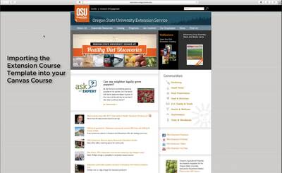 Importing the Extension Course Template Into Canvas - OSU MediaSpace