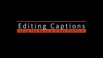 Editing Captions - OSU MediaSpace