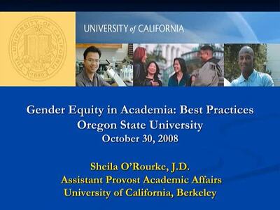 Gender Equity in Academia - Sheila O'Rourke - OSU MediaSpace