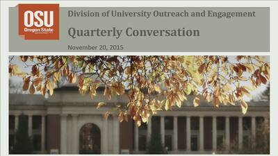 O&E Division Quarterly Conversation (11/20/15) - OSU MediaSpace