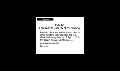 Check on Balance Linearity - OSU MediaSpace
