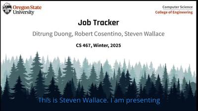 Job Tracker - Project Report 1 - OSU MediaSpace