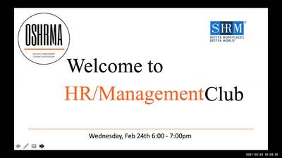 OSHRMA Competency Model and Certification Information with Michele ...