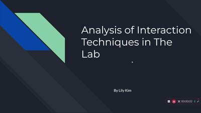 Analysis of 3D Interaction Techniques - The Lab Tech Demo - OSU MediaSpace