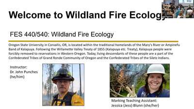 FES 440/540 Mon Jan 6. Course overview and intro to fire ecology. - OSU ...