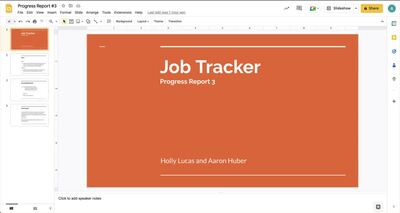 Job Tracker Web App - Progress Report #3 - OSU MediaSpace