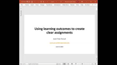 Using WIC learning outcomes to create clear assignments - OSU MediaSpace