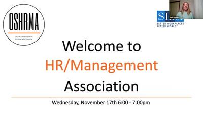 OSHRMA Club Meeting: Risk Management Panel (Nov. 17, 2021) - OSU MediaSpace