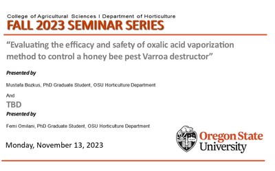 Fall 2023 Horticulture Seminar Series, NOV 13, 2023, Femi Omilani, PhD ...