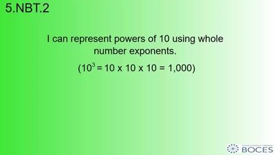 Ny-5.Nbt.2 The Powers Of Ten Using Exponents - Oneida Herkimer Madison ...