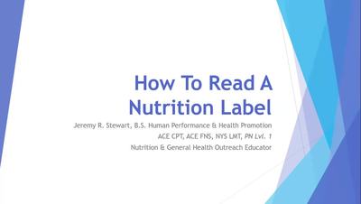 Cornell Wellness Presents How to Read A Nutrition Label* - Video on Demand