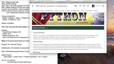 CSE 231 Welcome FS20 - MSU MediaSpace