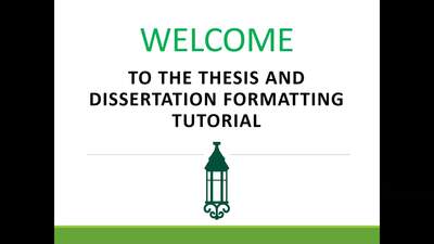 Summer 2025 Electronic Thesis & Dissertation Formatting Tutorial - MSU MediaSpace