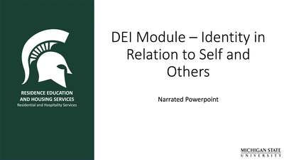 RA Training - Identity in Relation to Self and Others - MSU MediaSpace