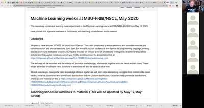 Machine Learning course at FRIB/NSCL, May 28 Lecture - MSU MediaSpace